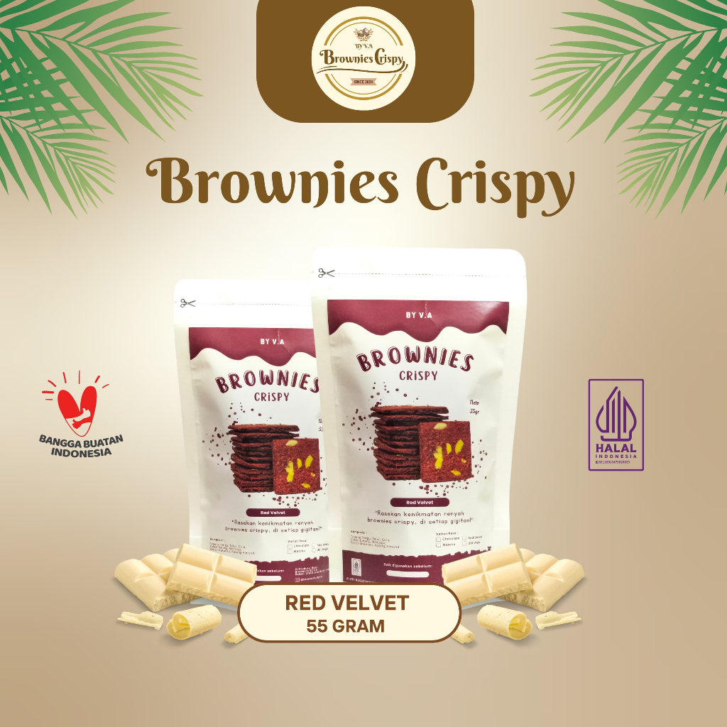 Jual BROWNIES CRISPY RED VELVET ALMOND (55 GRAM) | Shopee Indonesia