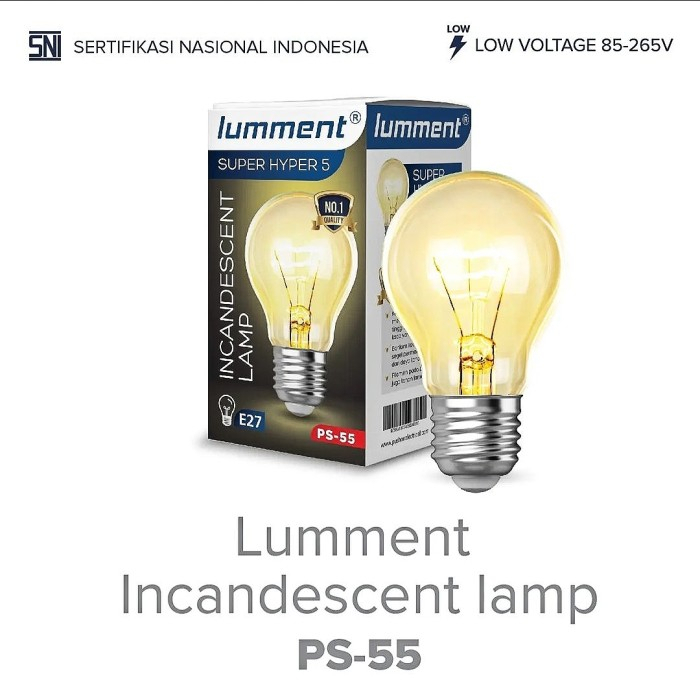 Jual Lumment Lampu Pijar Bohlam Dop Super Hyper 5 PS-55 Cahaya Kuning ...