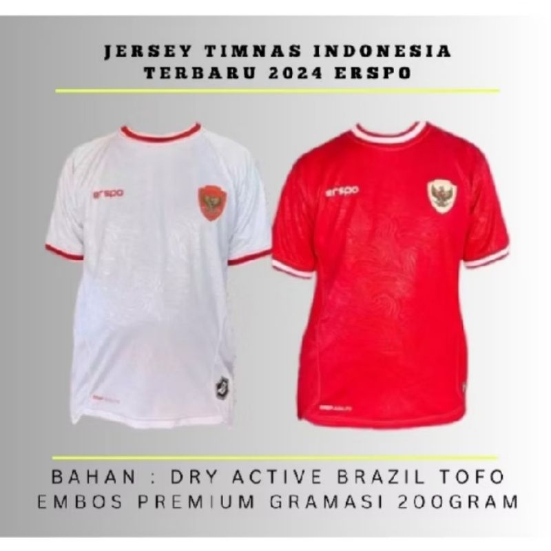 Jual Jersey Timnas Indonesia Terbaru Erspo 2024 Bahan Brazil topo ...