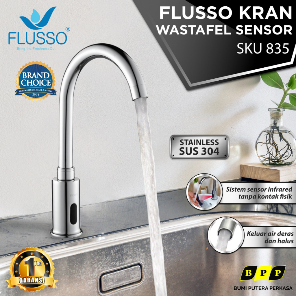 Jual Kran Sensor Otomatis FLUSSO Angsa Wastafel Original Garansi| 834 ...