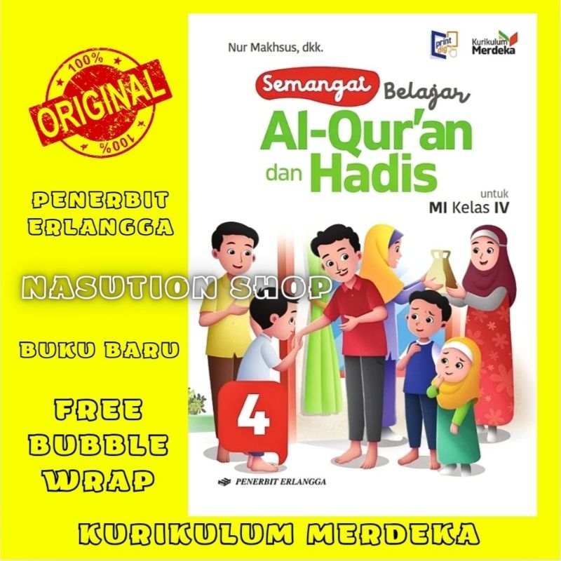 Jual Buku Semangat Belajar Al-Quran dan Hadis Kelas 1 2 3 4 5 6 MI Erlangga Kurikulum Merdeka ...