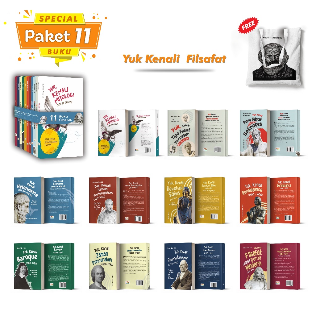 Jual PAKET BUKU MENGENAL FILSAFAT (11 BUKU ORIGINAL) - Mitologi, Tiga ...