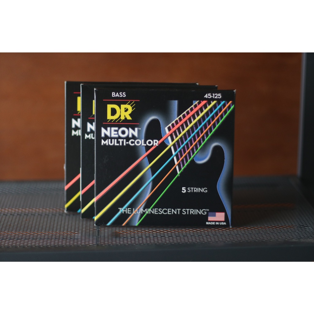 Jual DR Neon Multi Color 45-125 Coated Bass Strings USA / Senar Anti ...