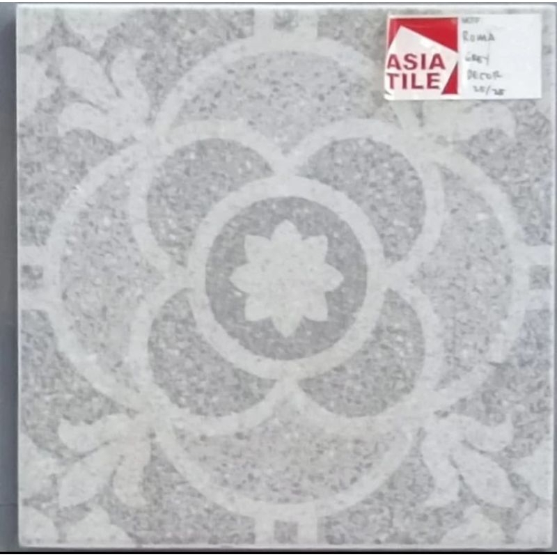 Jual Keramik 25x25 Asia tile Roma brown/ Grey motif polos dan bunga ...