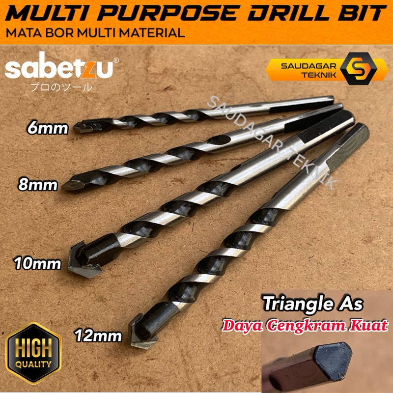 Jual Mata Bor Multifungsi 6mm 8mm 10mm 12mm SABETZU Mata Bor Besi Kayu ...