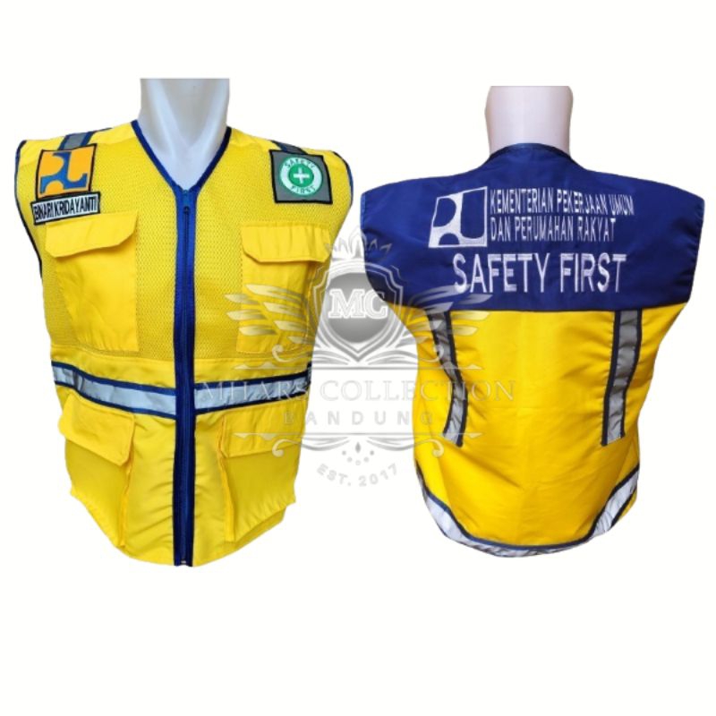 Jual Rompi Safetyfirst Rompi Proyek Rompi Lapangan Kuning Biru | Shopee ...