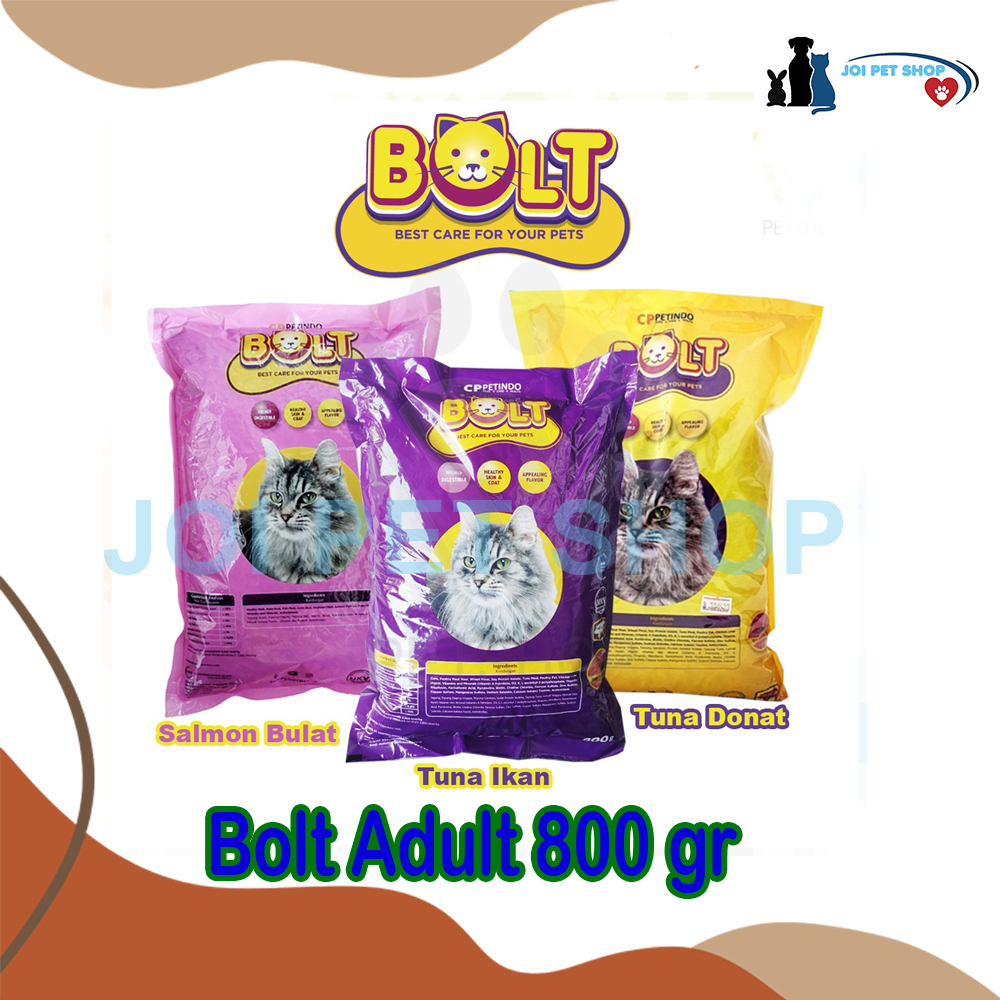 Jual BOLT Makanan Kucing Kering Dewasa 800gr Cat food 800 gram | Shopee ...