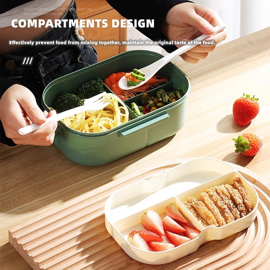 Jual Kotak Wadah Tempat Bekal Makan Anti Tumpah Lunch Box Double Layer ...