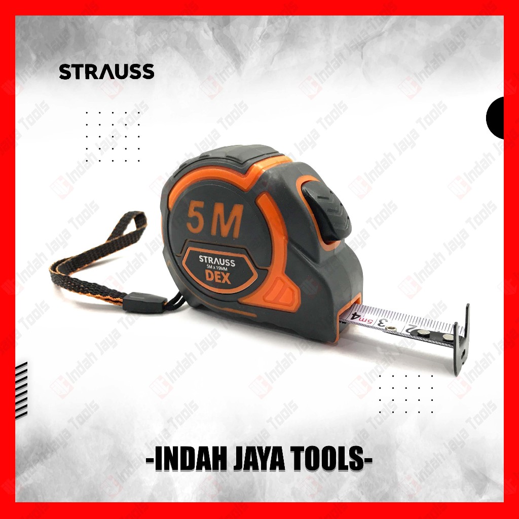 Jual STRAUSS DEX Meteran 5 M Meter Rol Matic Auto Stop Measuring Tape ...