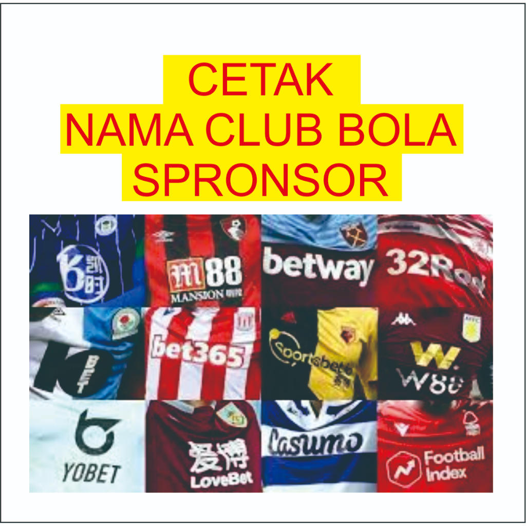 Jual Cetak Sponsor Jersey Club Nama Club Bola Futsal Dada Custom Sablon ...