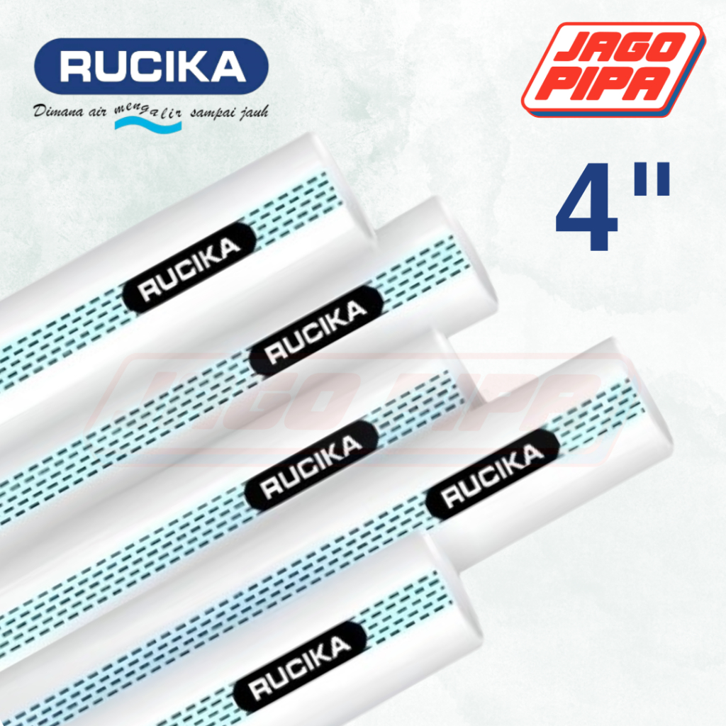 Jual Rucika Pipa AW 4 Inch PVC Air Bersih MOF Putih 4 Meter 4" Paralon ...