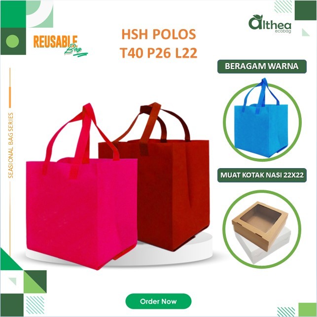 Jual [BISA CUSTOM] Tas Aqiqah Tas Nasi Box Tas Kain Spunbond Kotak Nasi Tas Berkat Hajatan Polos ...