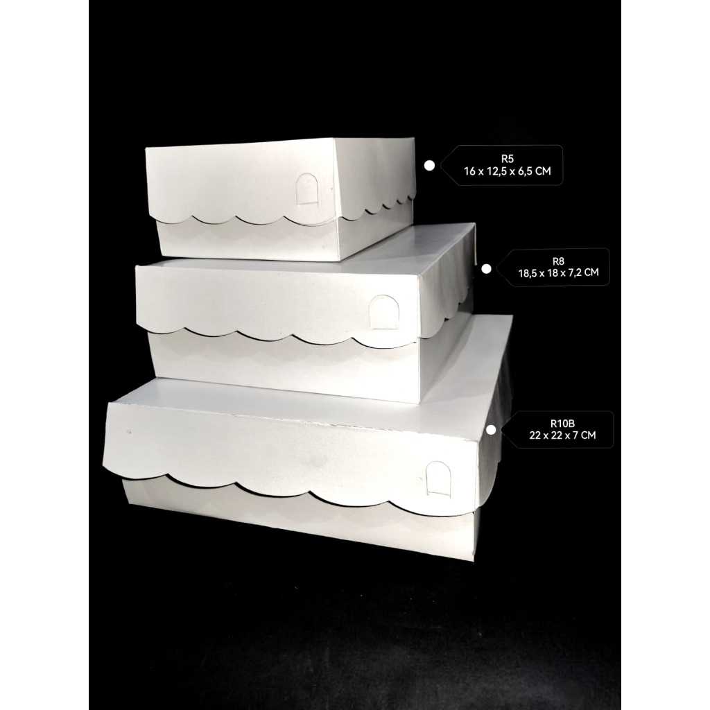 Jual DOS KOTAK MAKAN KERTAS DUS KUE PUTIH (R8) 18,5cm x 18cm x 7cm ...