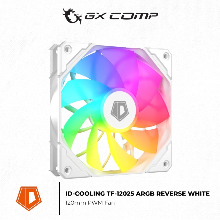 Jual ID-COOLING TF-12025 ARGB SNOW REVERSE | 120mm PWM Fan | Shopee Indonesia