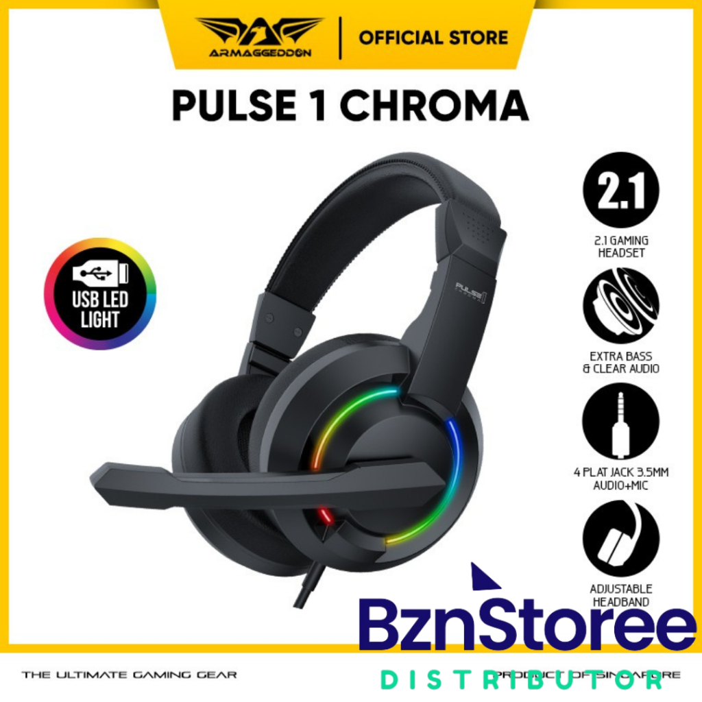 Jual Headphone Gaming Armaggeddon Pulse 1 Chroma 2.1 Gaming Headset ...