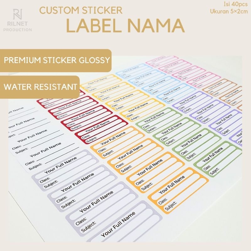 Jual Custom Sticker / Label Nama Buku Anak | Shopee Indonesia