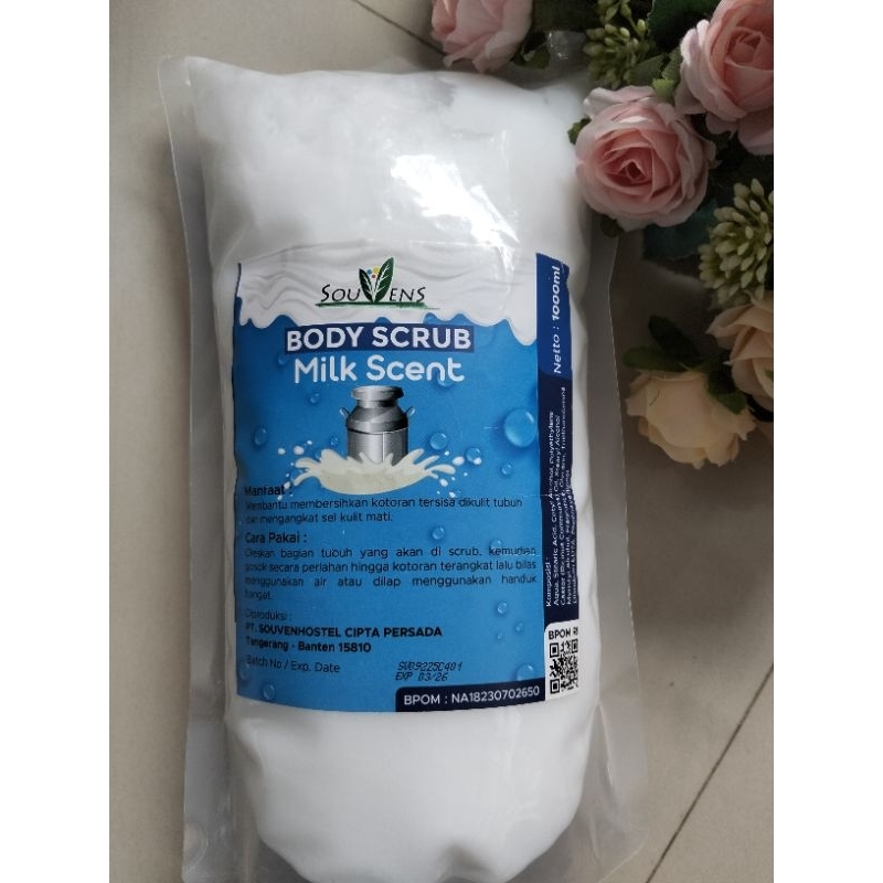 Jual Souvens Body Scrub Lulur Badan aroma Susu 1000 ml/1ltr | Shopee ...