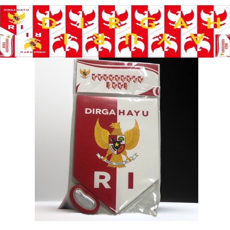 Jual Banner DIRGAHAYU RI/ bunting flag HUT RI 17 agustus | Shopee Indonesia