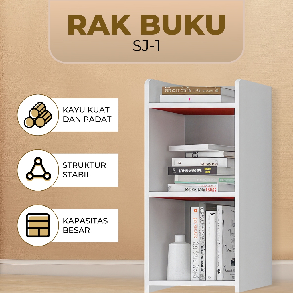Jual Futureworld Rak Buku Kayu 3 Susun Lemari Serbaguna Rak Buku ...