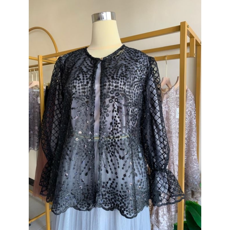 Jual Outer brokat lux ruffle / long outer brukat / baju kondangan ...