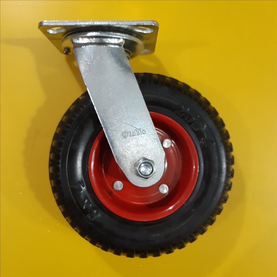 Jual RODA KARET HITAM HEAVY DUTY 8" HIDUP / RODA TROLI KEMBANG 8 INCH ...