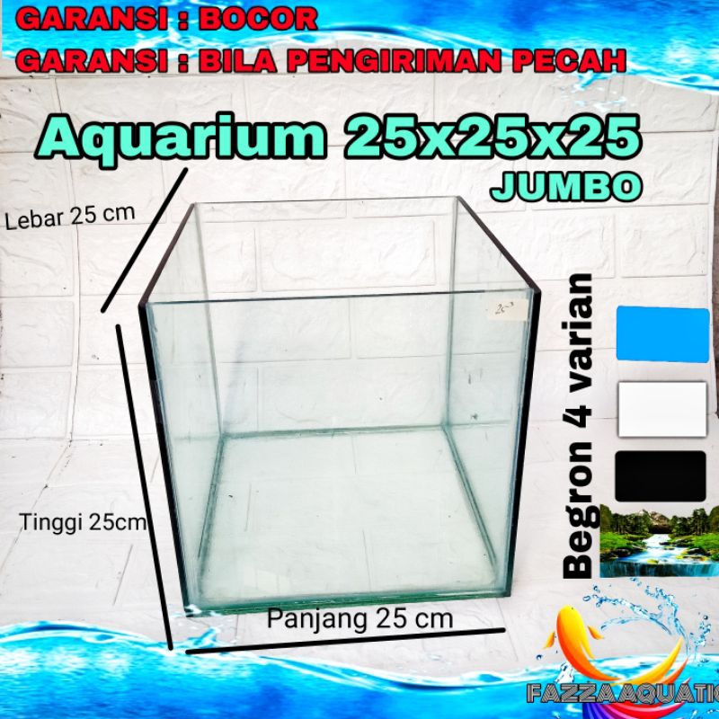 Jual Aquarium jumbo ukuran 25x25x25 akuarium besar soliter kaca baru ...