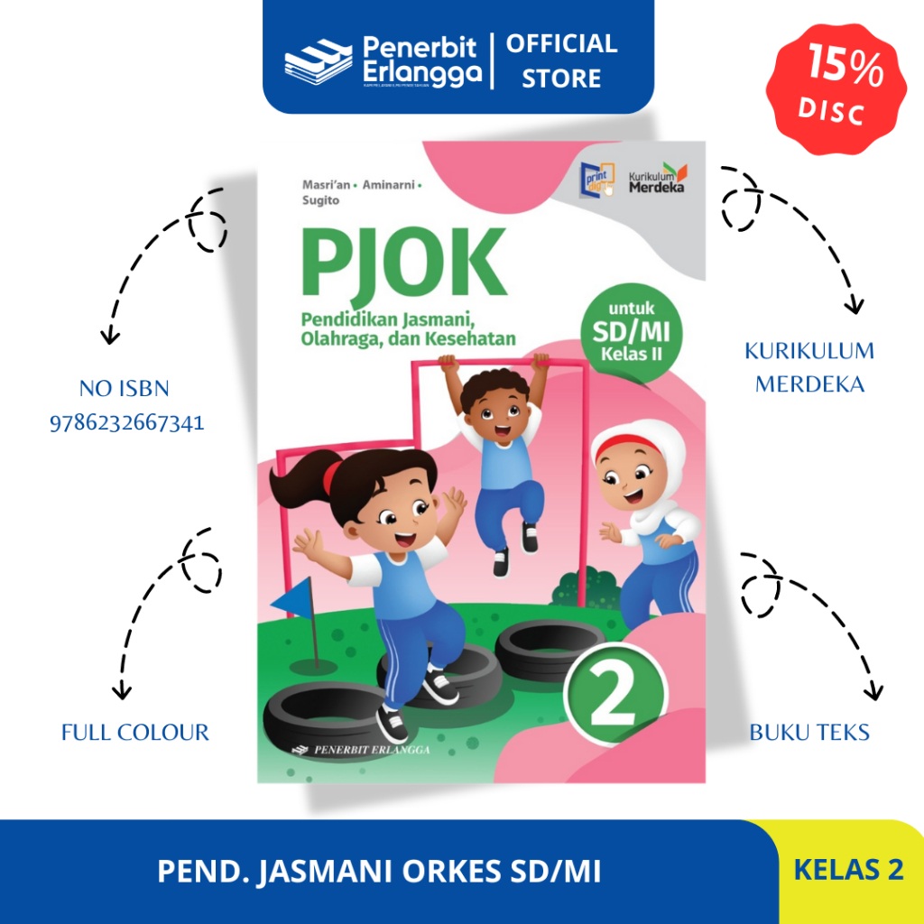 Jual [Erlangga Official] Pendidikan Jasmani Orkes (Pjok) Sd/Mi Kelas 2 ...