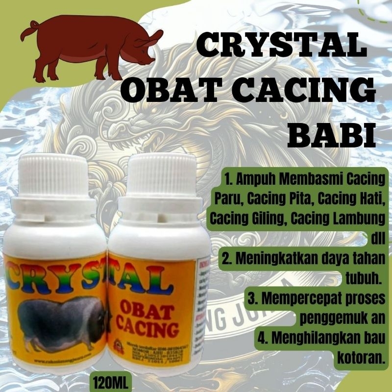 Jual VITAMIN CRYSTAL OBAT CACING KHUSUS HEWAN TERNAK BABI 120ML ...