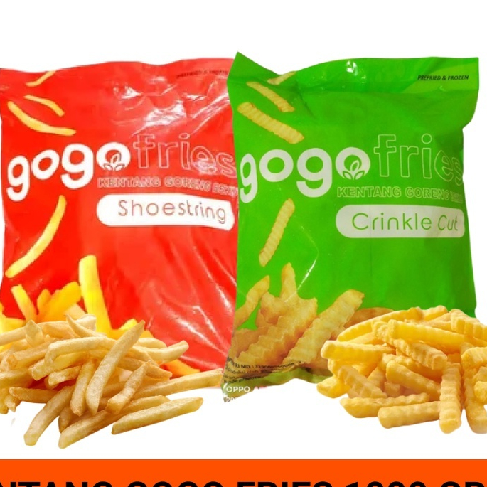 Jual KENTANG GOGO 1 KG SHOESTRING & CRINKLE CUT | Shopee Indonesia