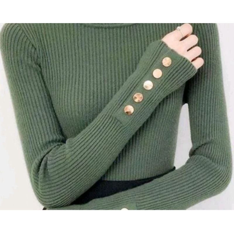 Jual MANSET INARA RAJUT WANITA TURTILENECK/ KNIT KANCING | Shopee Indonesia
