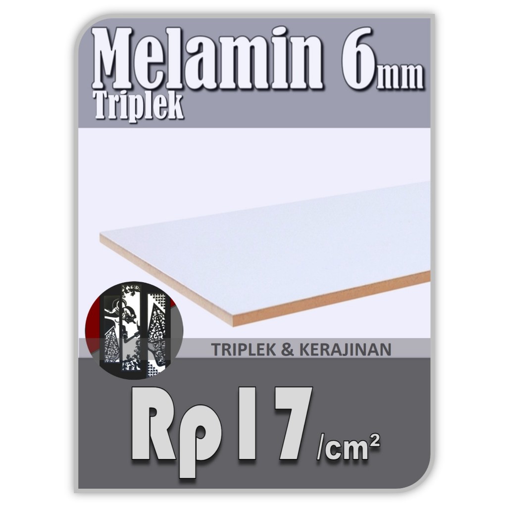 Jual Triplek Melamin 6mm Ukuran Custom Harga Rp17/cm Triplek Putih Doff ...