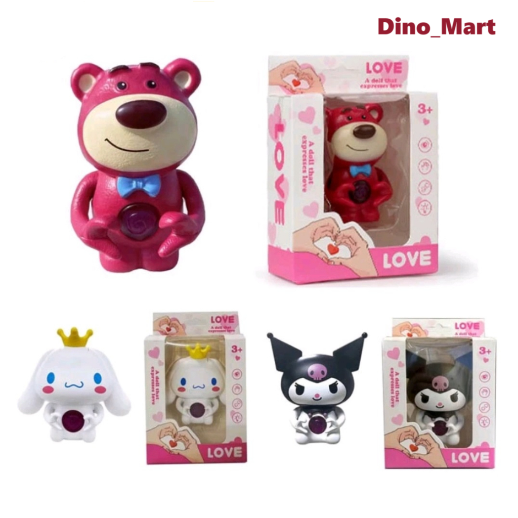 Jual Figure Kartun Lotso Sanrio I love you Night Light Kawaii 3D LED ...
