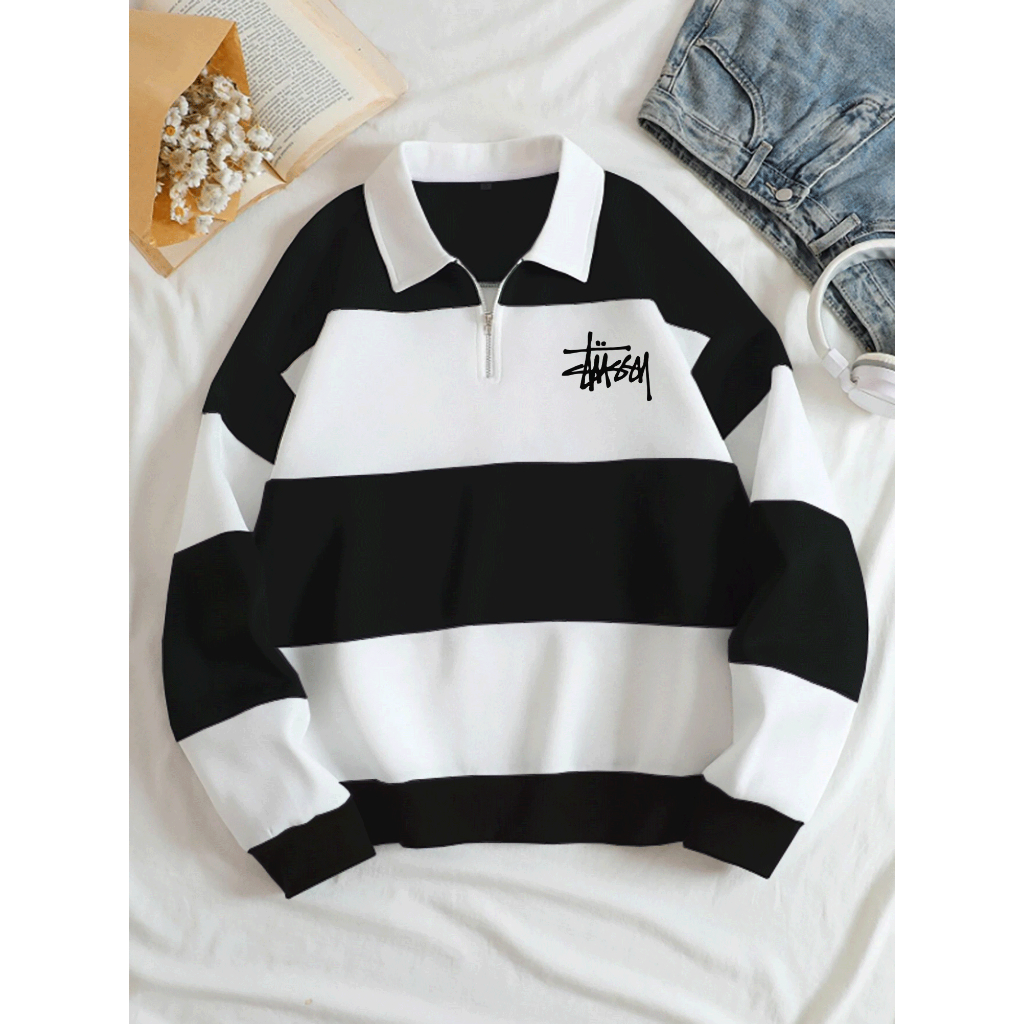 Jual RUGBY SWEATER PRIA SALUR KOMBINASI SWEATER KERAH RESLETING SWEATER ...