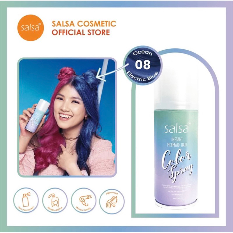 Jual Salsa Instant Mermaid Hair Color Spray || color spray yang secara ...