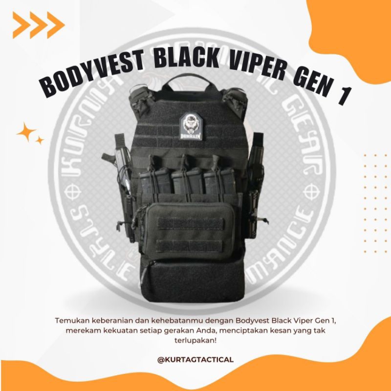 Jual KURTAG - Durhaim Black Viper Body Vest Anti Peluru | Shopee Indonesia