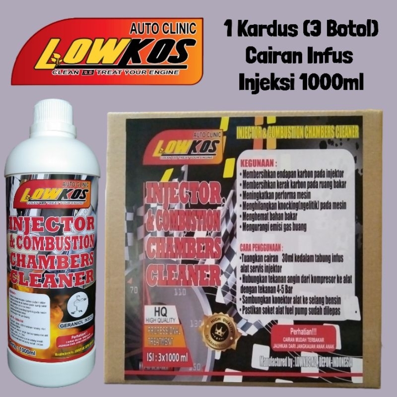 Jual LOWKOS Cairan Infus Injeksi Motor dan Mobil 1 Liter - 1 Kardus isi ...