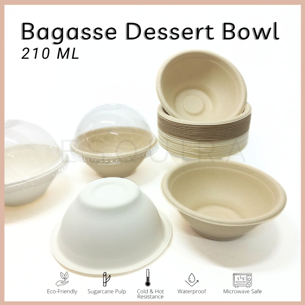 Jual Bagasse Dessert Snack Bowl 210 ML BG210 | Shopee Indonesia