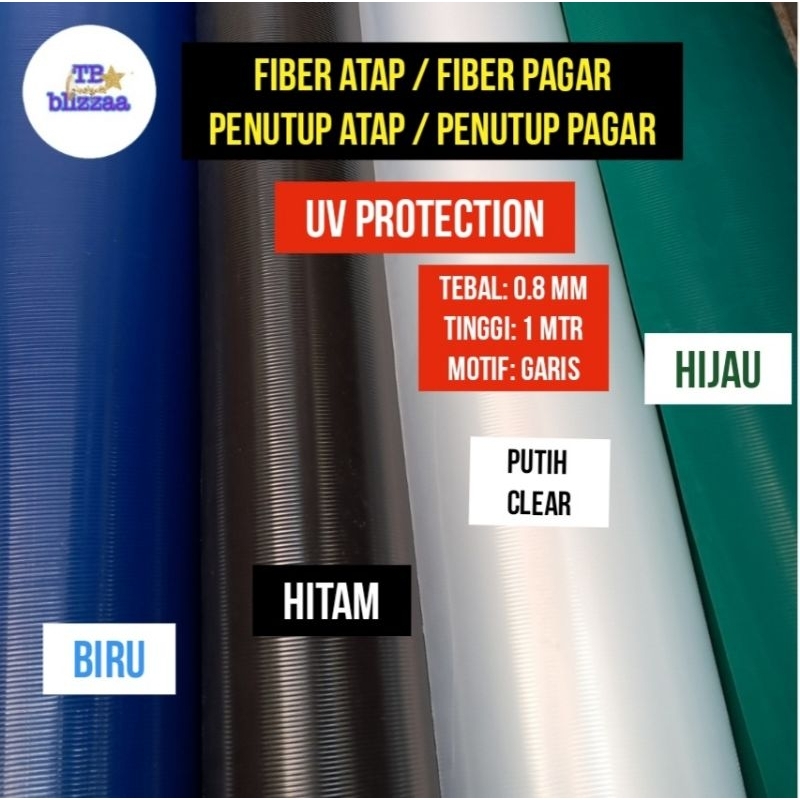 Jual Fiber Pagar 0.8mm Fiber Atap Garis 1M Anti UV (MHN BACA DESKRIPSI ...
