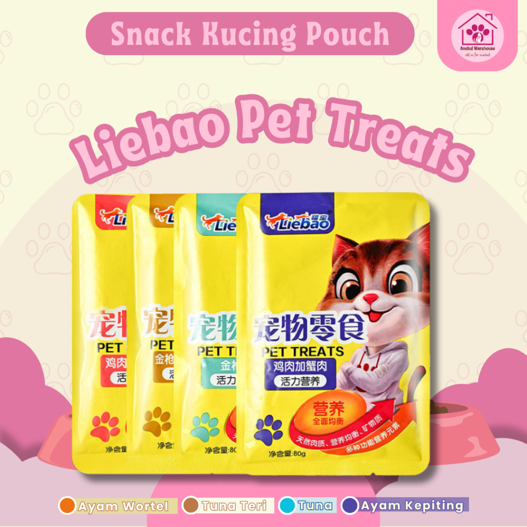 Jual LIEBAO POUCH 80gr SNACK KUCING Makanan Kucing Basah Untuk KItten ...