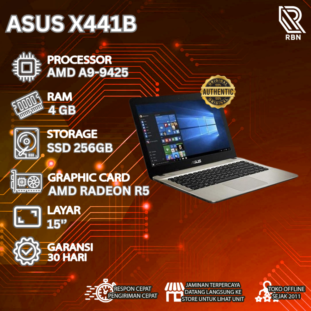 Jual LAPTOP Notebook ASUS X441B AMD A9-9425 RAM 4GB SSD 256GB Second ...