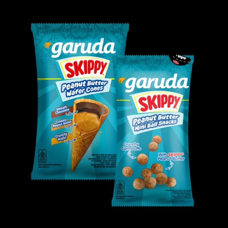 Jual Garuda Skippy Peanut Butter Wafer Cones 15gr / Mini Ball Snack ...