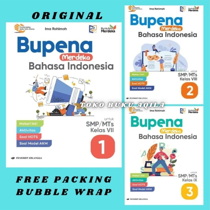 Jual Buku Bupena Merdeka Bahasa Indonesia Kelas 7 8 9 / 1 2 3 SMP/MTs Erlangga Kurikulum Merdeka ...