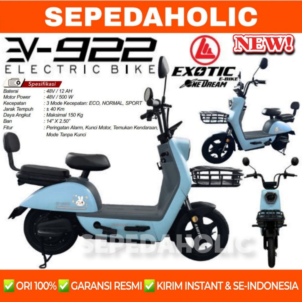 Jual Sepeda Listrik EXOTIC EV 922 928 BY PACIFIC 500 Watt Electric Bike ...