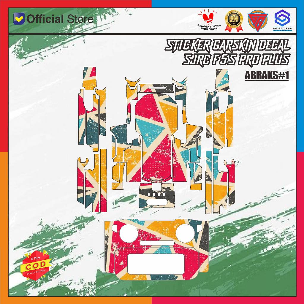 Jual GARSKIN STICKER SJRC F5S PRO PLUS MOTIF ABRAKS Bisa Custom ...