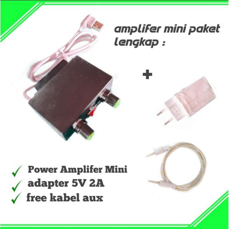 Jual Power Ampli mini Paket lengkap + adaptor 5V 2A.spiker miniatur ...