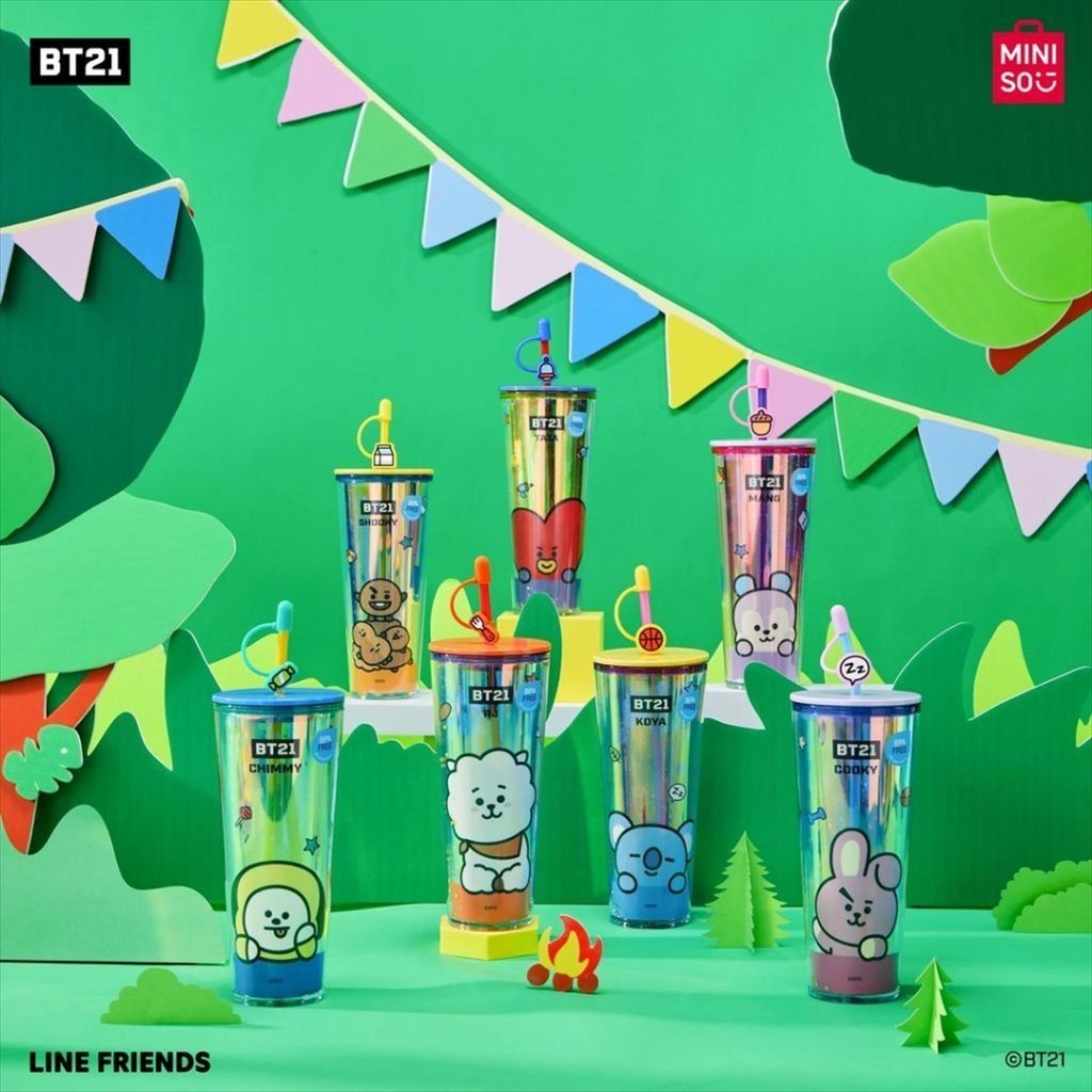 Jual MINISO x BT21 Collection Tumblr straw 800ml | Shopee Indonesia