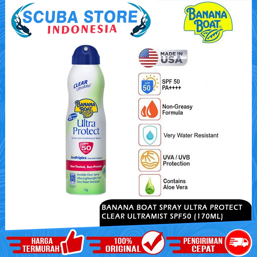 Jual Banana Boat Spray Ultra Protect Clear Ultramist SPF 50 170ml ...