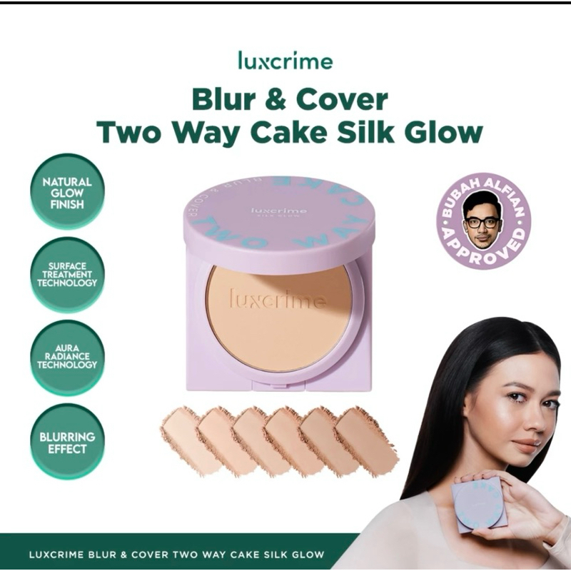 Jual LUXCRIME BLUR & COVER TWO WAY CAKE SILK GLOW (NEW) | Shopee Indonesia