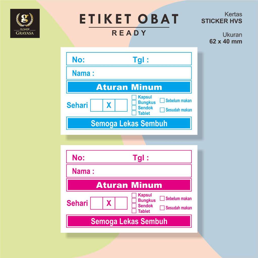 Jual ETIKET OBAT/STIKER OBAT (Isi 200 pcs) | Shopee Indonesia