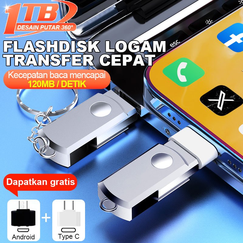 Jual Flash Drive USB 2.0 1TB Portabel Logam dengan Adapter Android ...